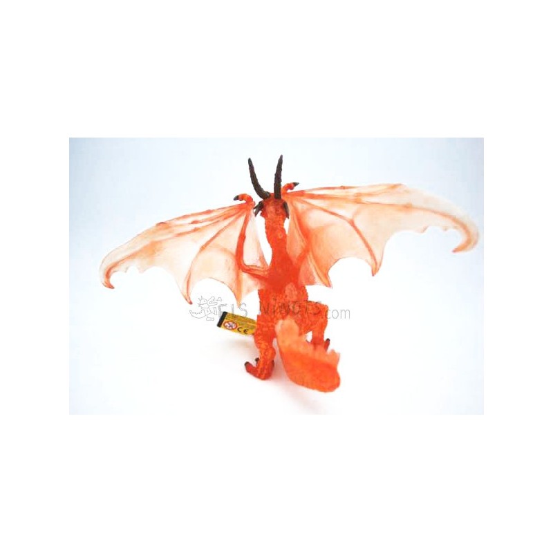 Plastoy Grande Figurine Dragon de Feu Translucide - 60240